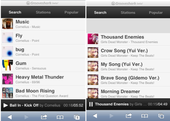 Access HTML5 Grooveshark On Your Smartphone - Blogote
